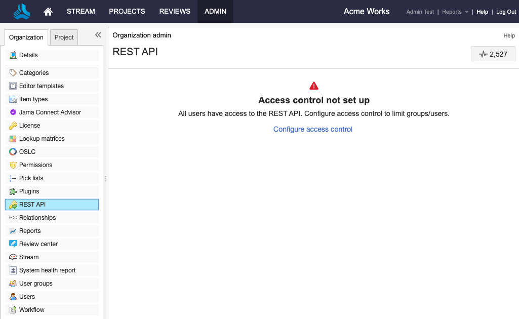 Configure the REST API Access Control feature Configure the REST API Access Control feature